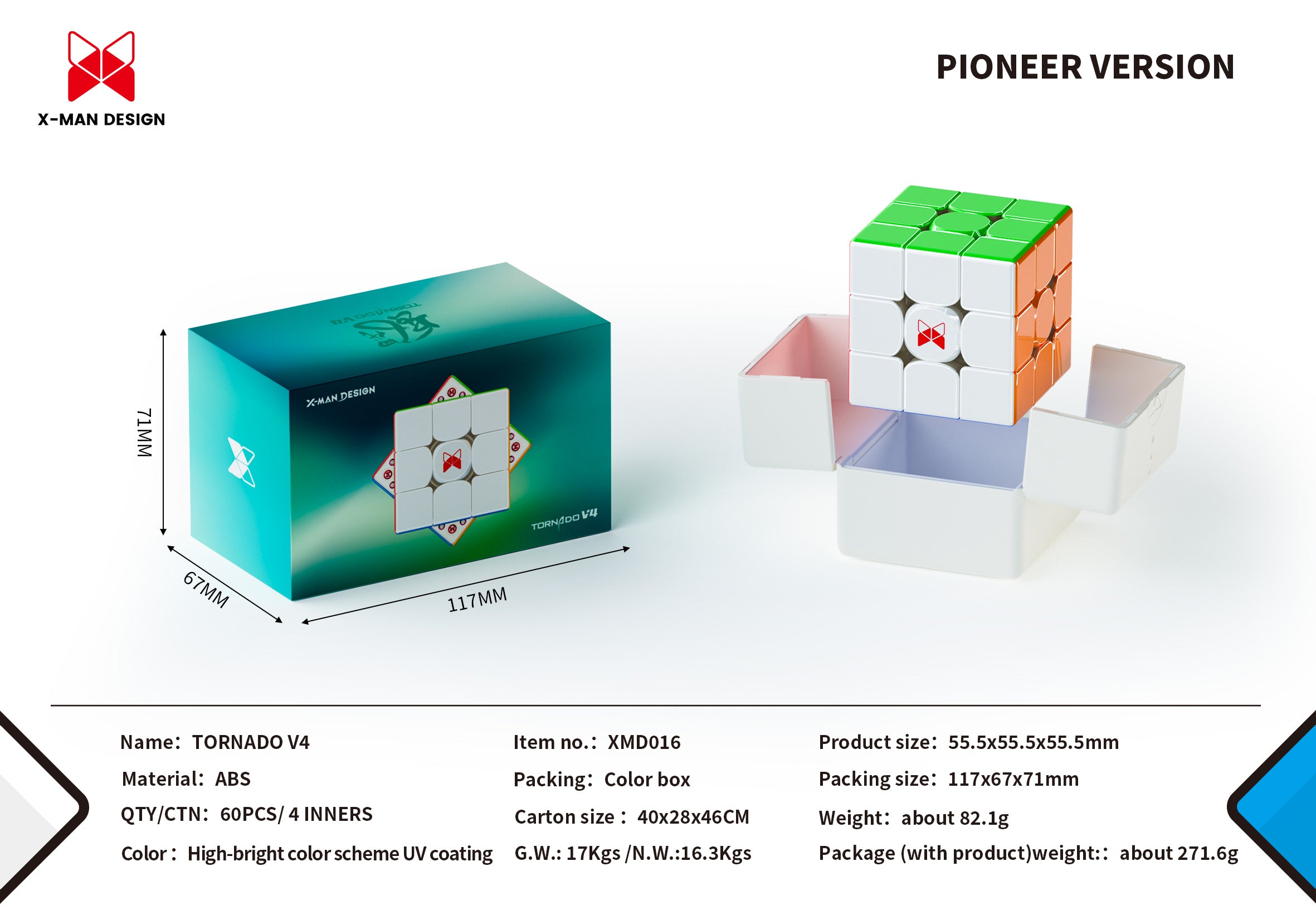 X-Man Tornado V4 M 3x3 (Pioneer UV) – TheCubicle