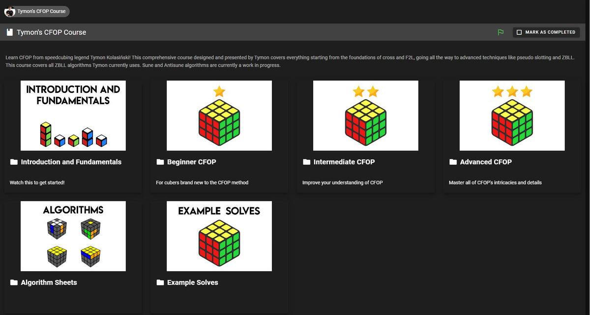 Tymon's CFOP Course [Cubing.GG Digital Course] – TheCubicle